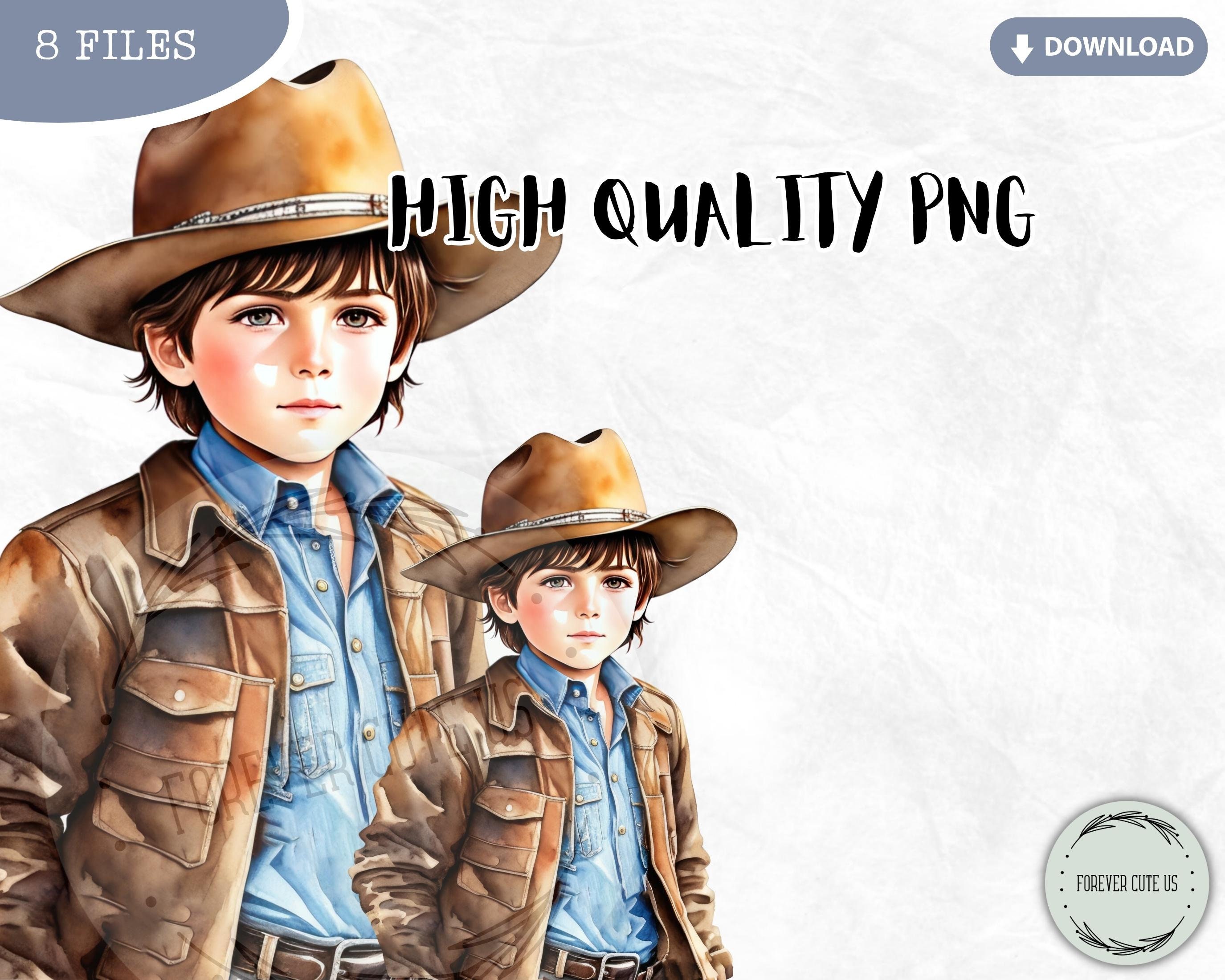 Cute Cowboy Clipart Bundle Baby Cowboy Clipart Watercolor - Etsy