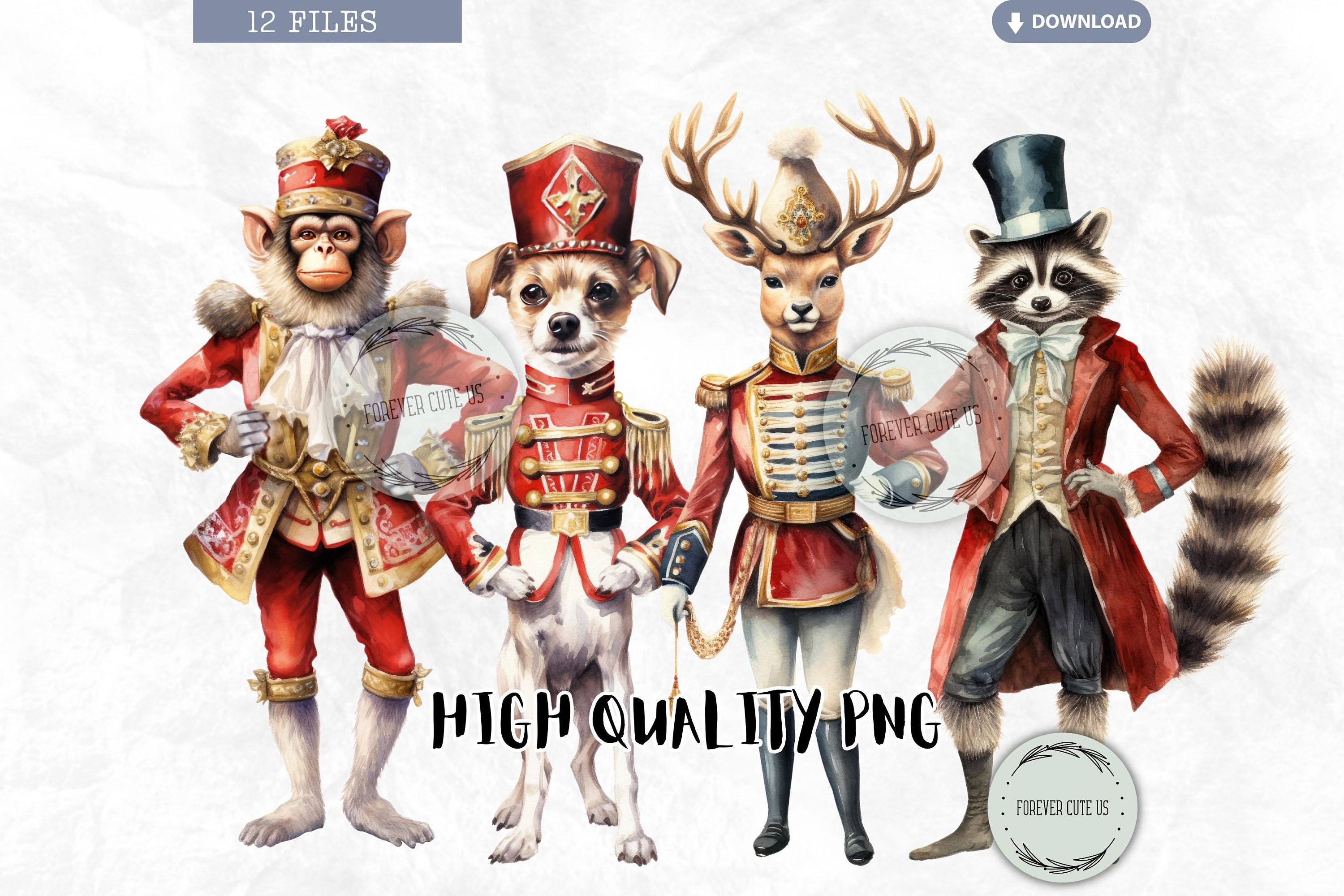 Animal Nutcracker Clipart Set, Christmas, Winter, Holidays, Soldier ...
