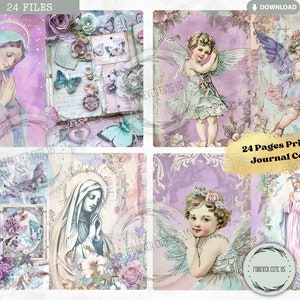 Shabby Faith Junk Journal Collage Set, Holy Mother Mary, Virgin Mary ...