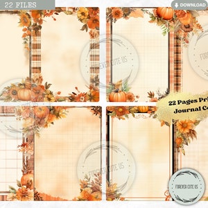 Hello Fall Junk Journal Collage Sheet Kit, Autumn, Leaves, Thanksgiving ...