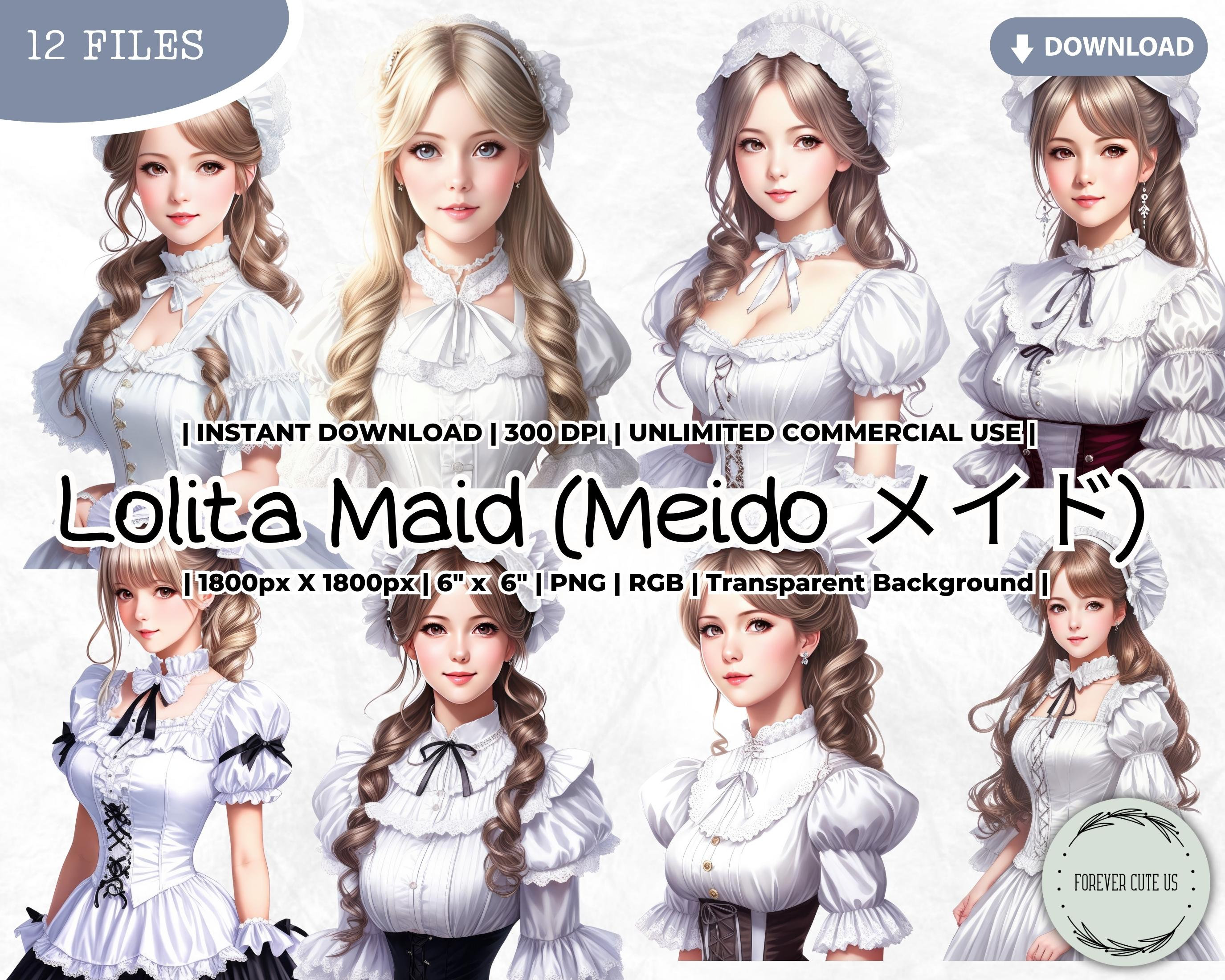 Lolita Maid Clipart, Japan Cosplay Restaurant Waitresses, Maid Cafes ...