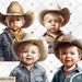 Little Cowboy Clipart Bundle, Baby Cowboy Clipart, Watercolor Cowboy ...