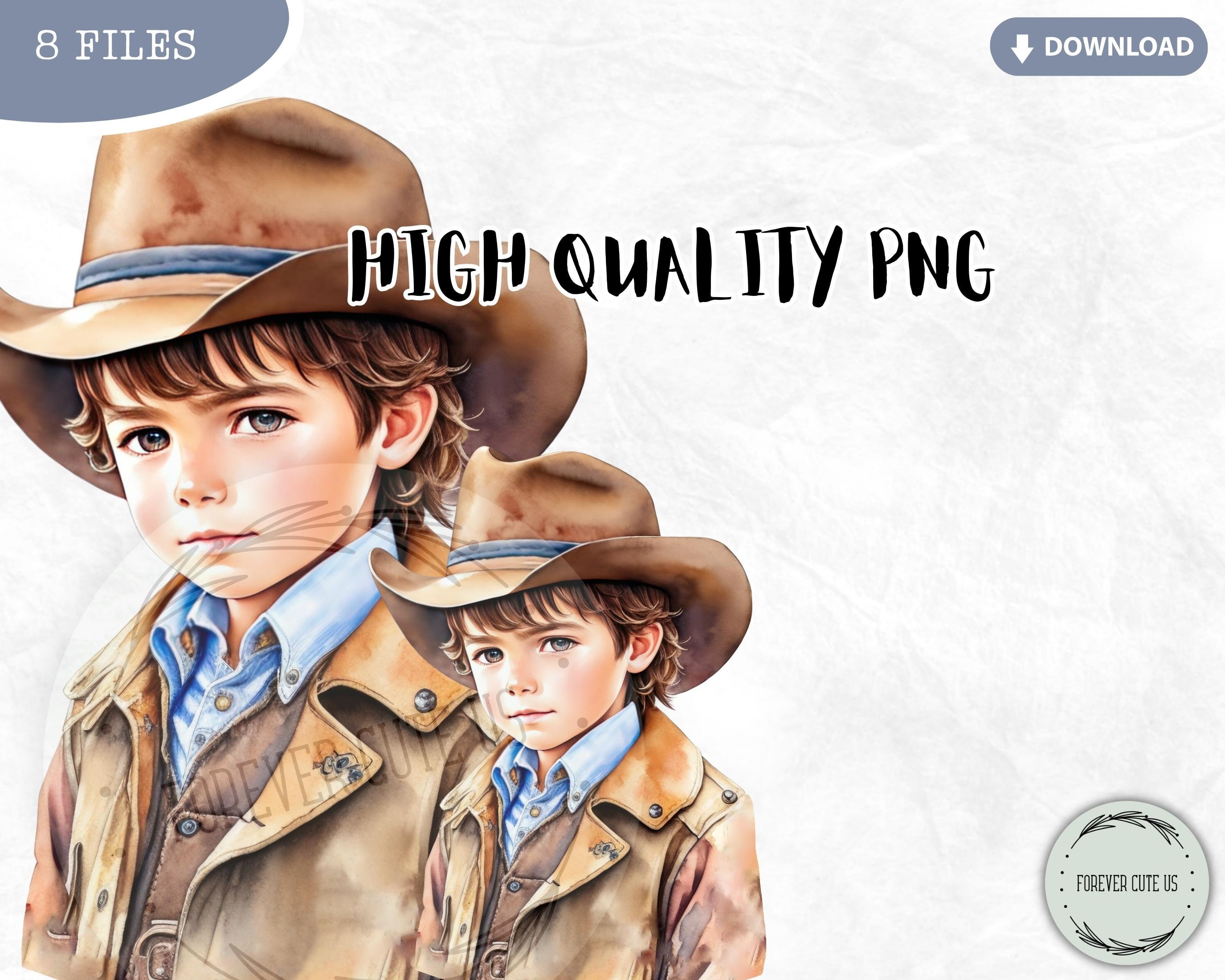 Cute Cowboy Clipart Bundle Baby Cowboy Clipart Watercolor - Etsy