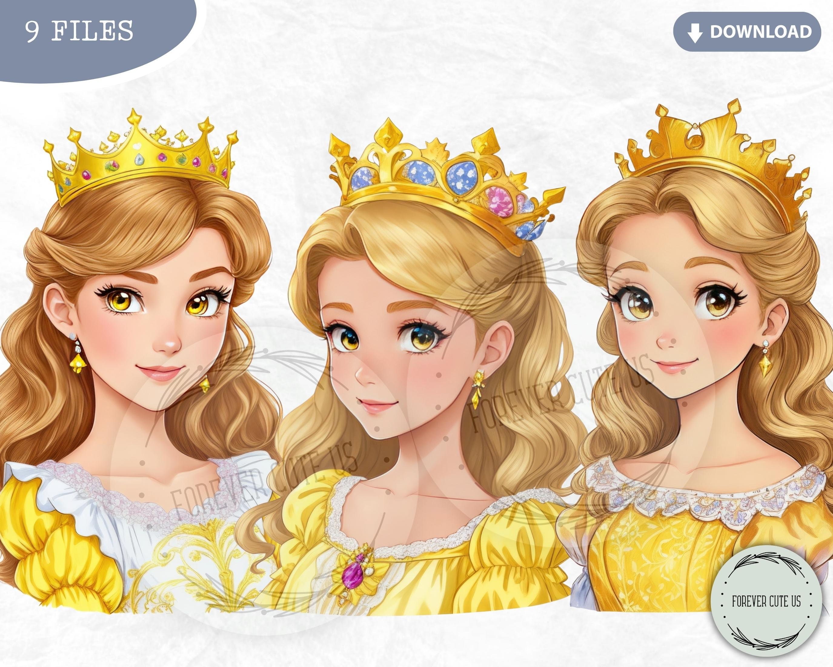Yellow Princess Clipart Fairytale Story Book Princess - Etsy