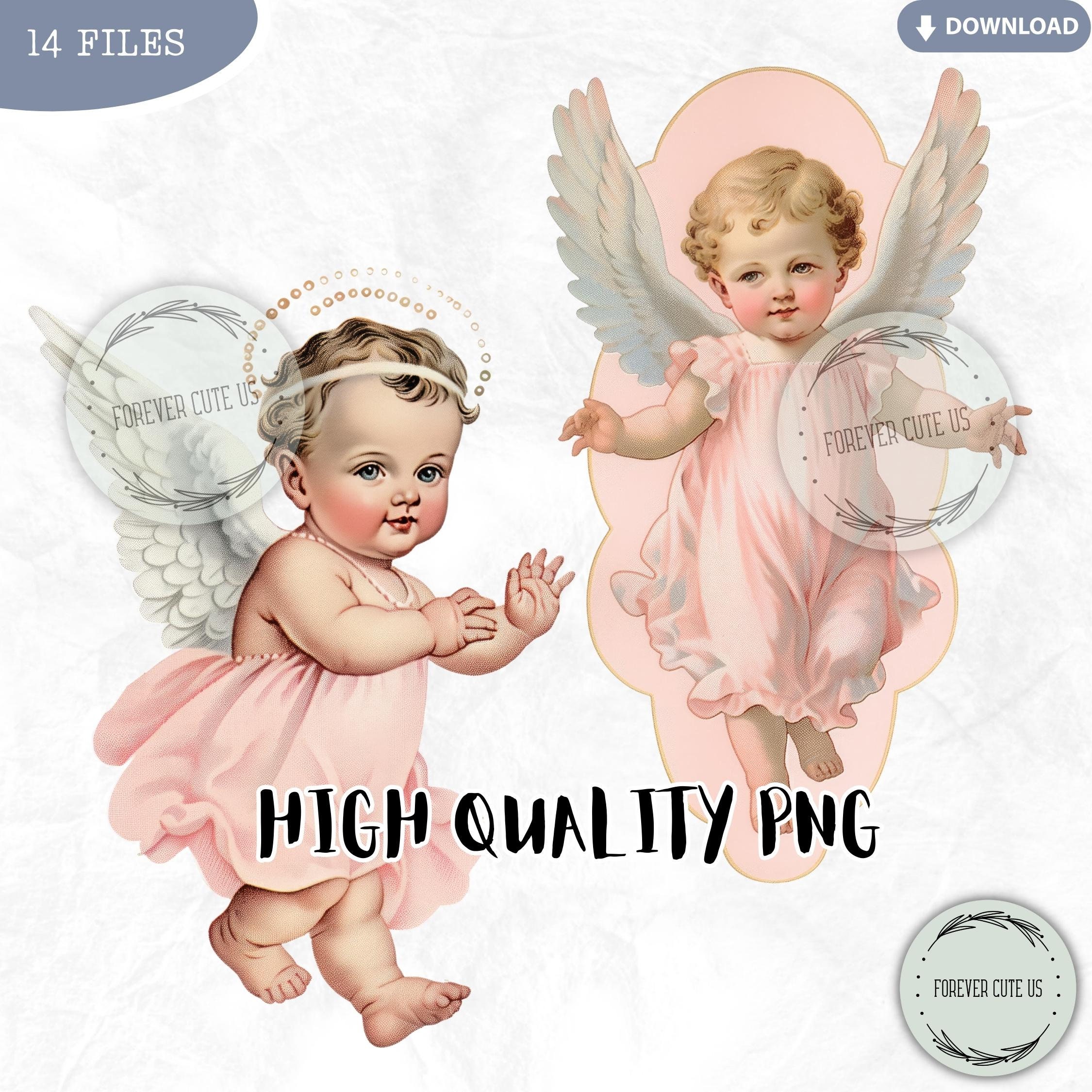 Pink Angel Clipart Bundle Vintage Retro Girl Victorian - Etsy