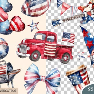 Patriotic Classic Clipart Bundle, Patriotic PNG, 4th of July Png, Jul ...