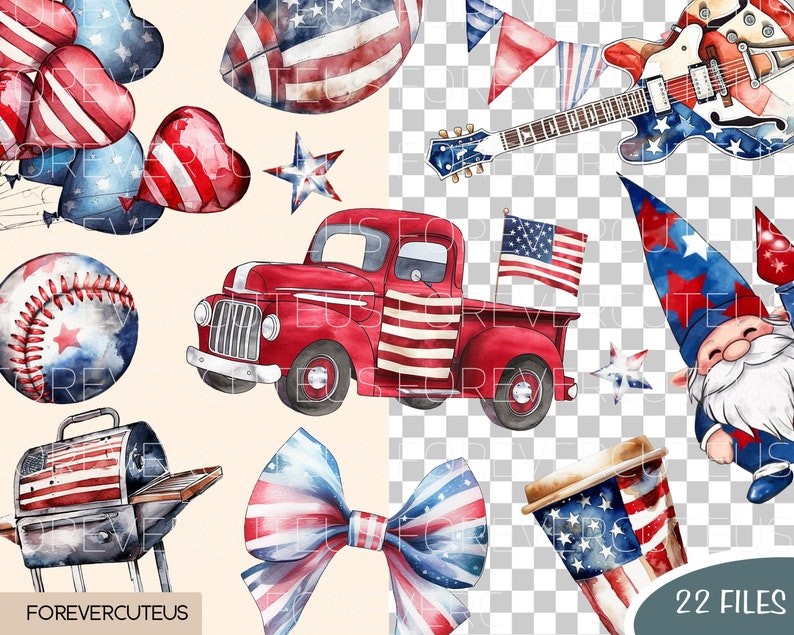 Patriotic Classic Clipart Bundle Patriotic PNG 4th of July - Etsy