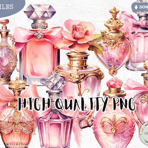 Pink Perfume Collection Clipart Bundle, Beauty, Bottles, Fashion ...
