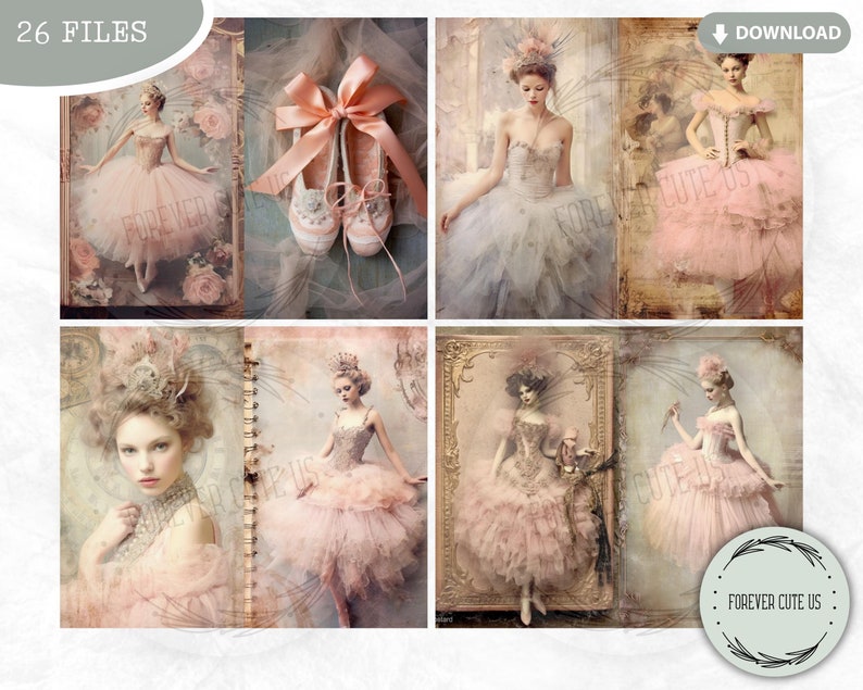 Ballerina Beauty Journal Pages, Ballet, Dance, Swan, Tutu Dress, Rococo ...