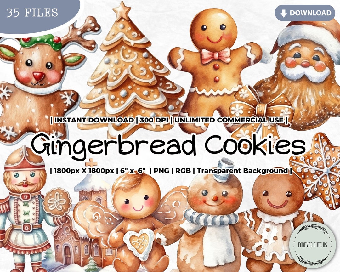 Gingerbread Cookies Clipart, Christmas, Gingerbread House, Holidays ...