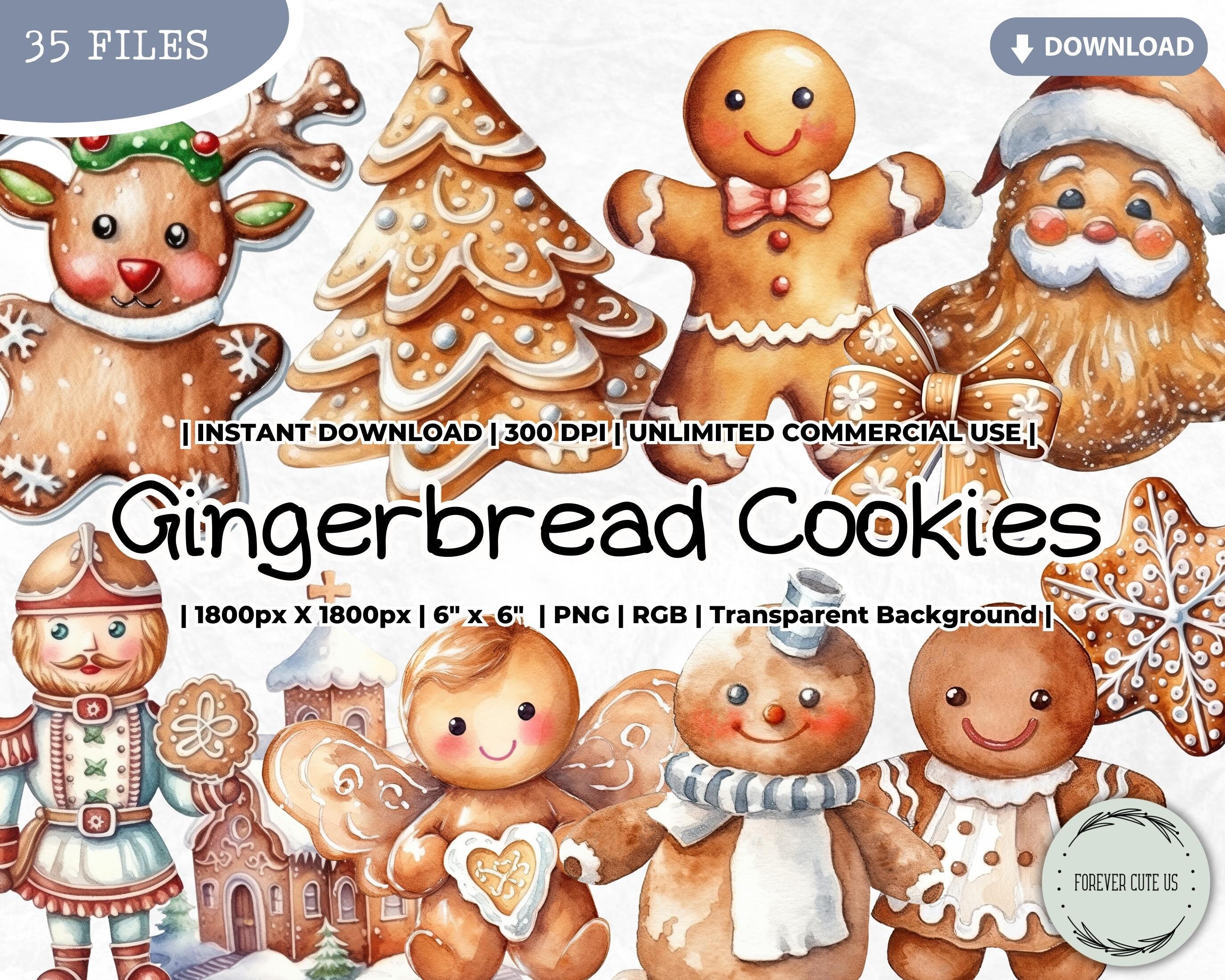 Gingerbread Cookies Clipart Christmas Gingerbread House - Etsy