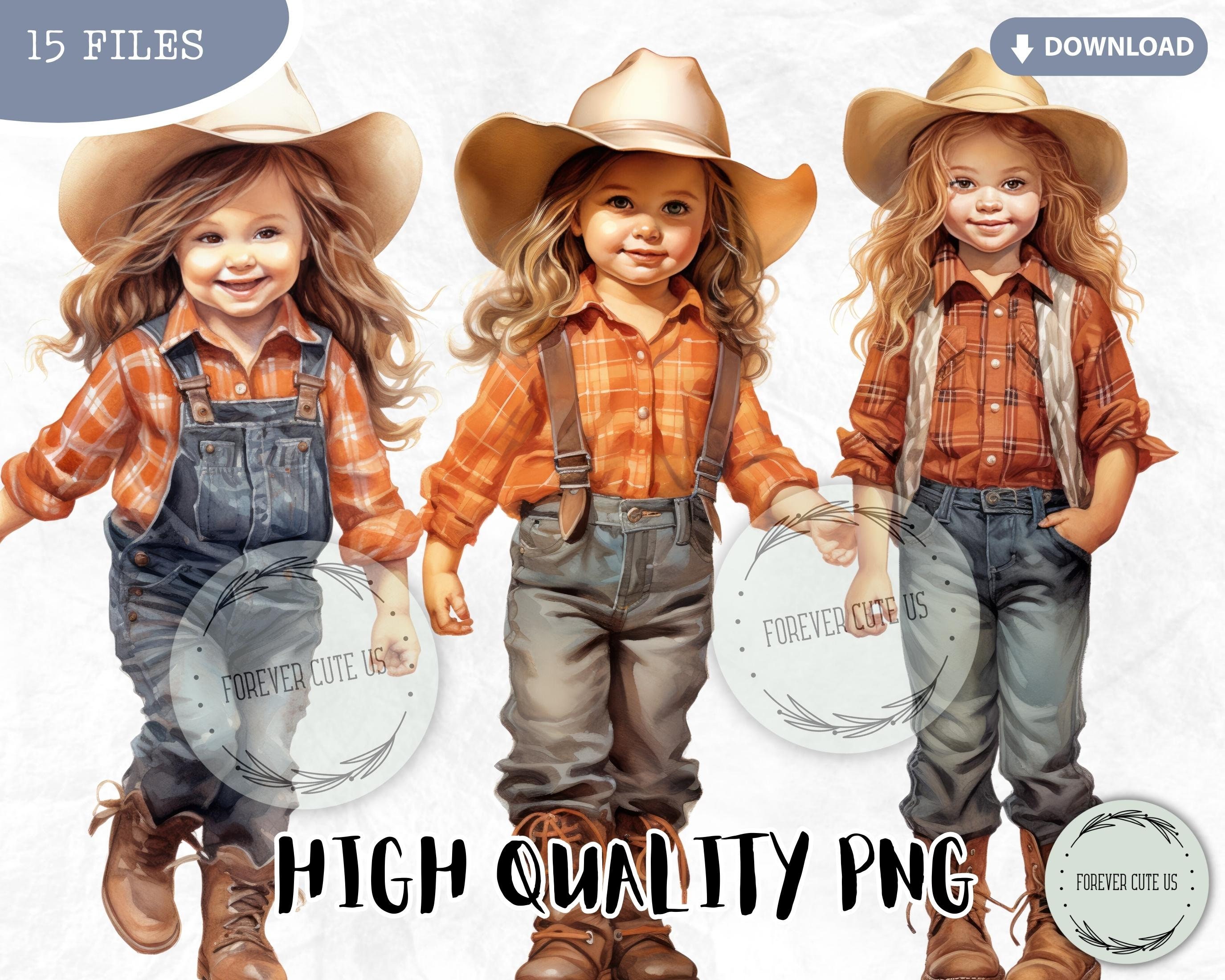 Vintage Happy Fall Cowboy Clipart Bundle Western Autumn - Etsy