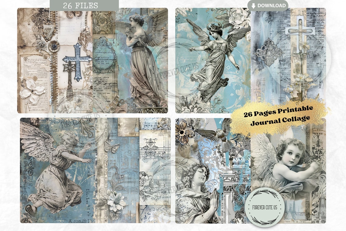 Shabby Faith Junk Journal Collage Set, Holy Mother Mary, Virgin Mary ...