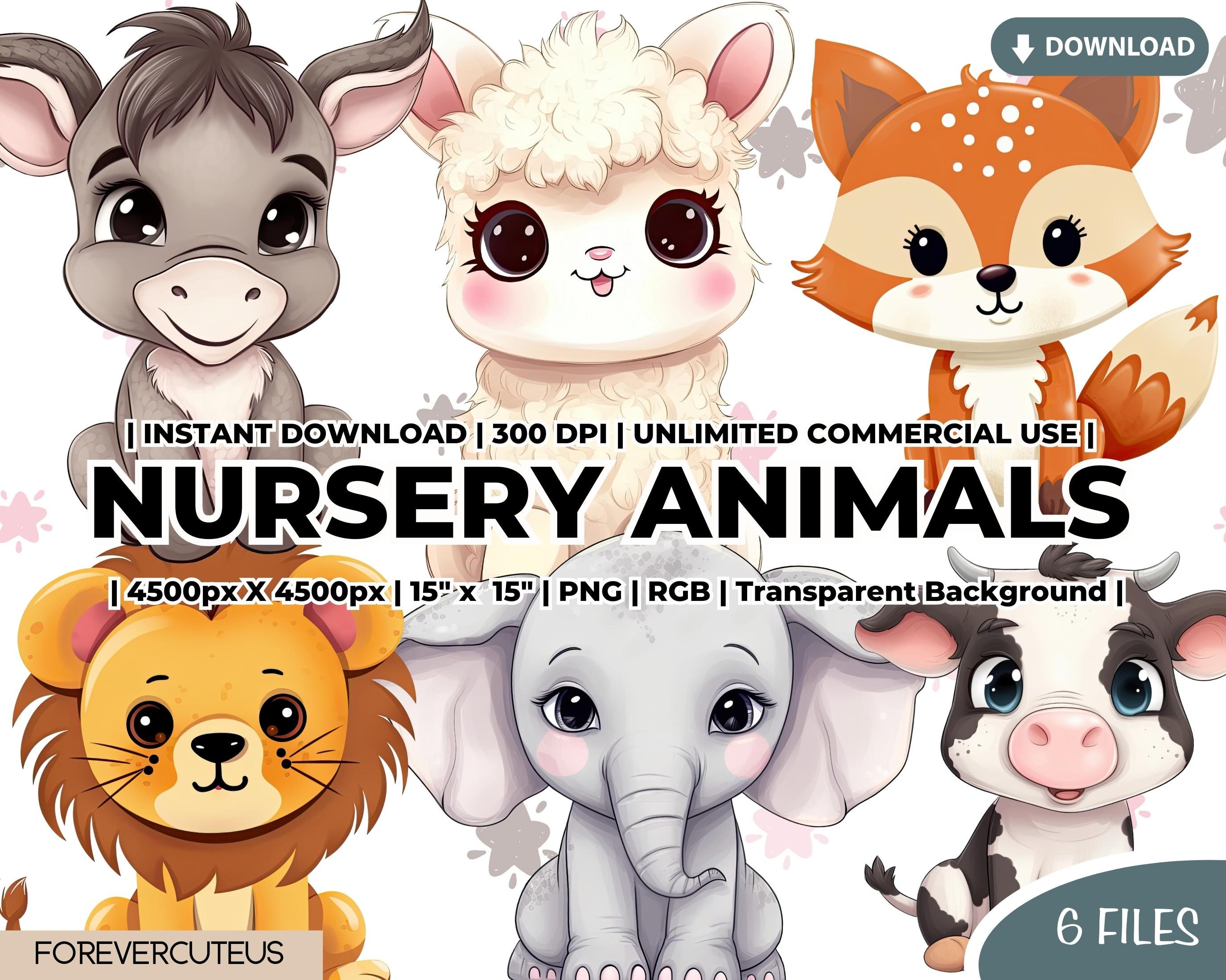 Nursery Animals Clipart Bundle, Cute Animals Clipart, Woodland Animals ...