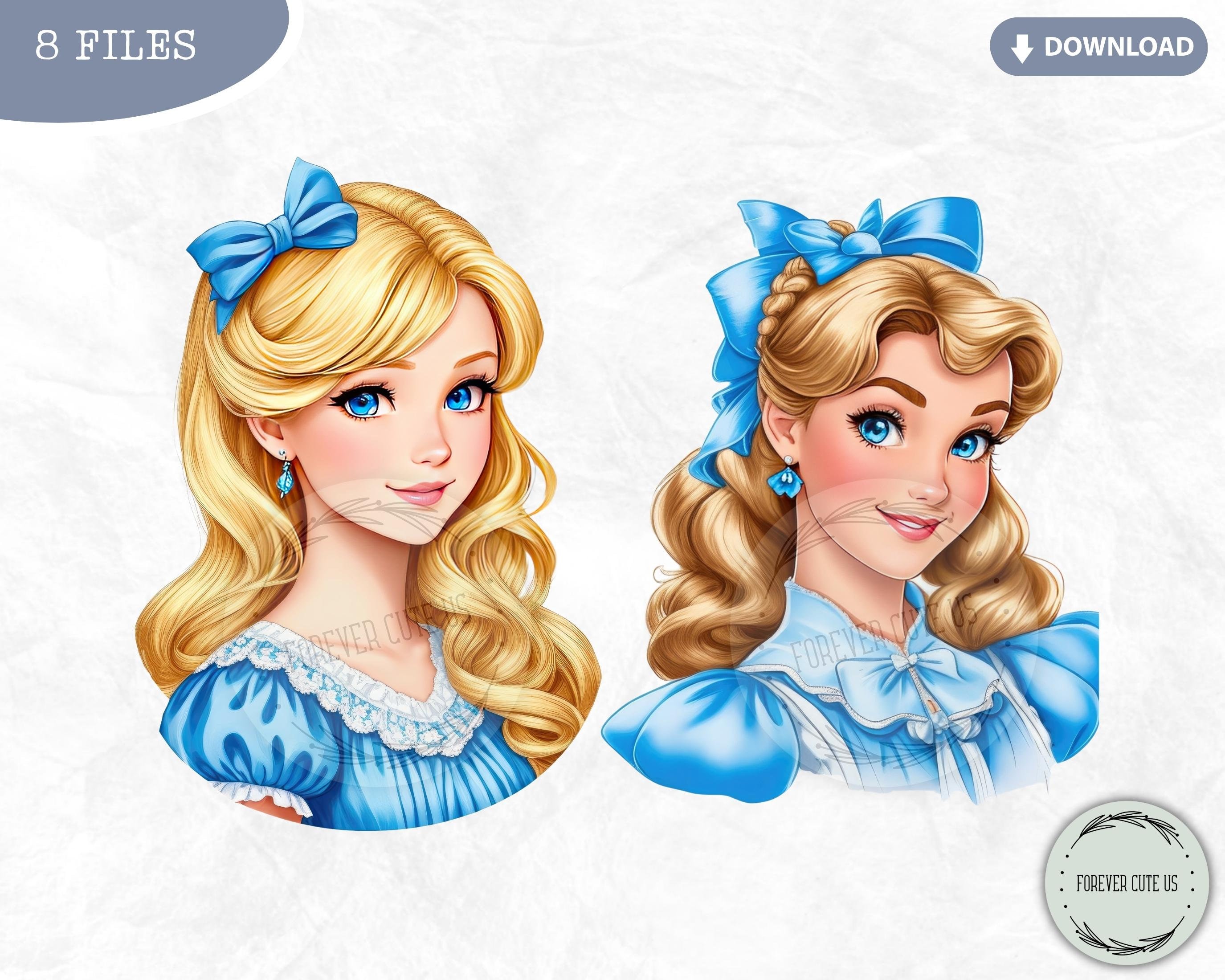 Blue Princess Clipart Fairytale Story Book Princess Dreamy - Etsy