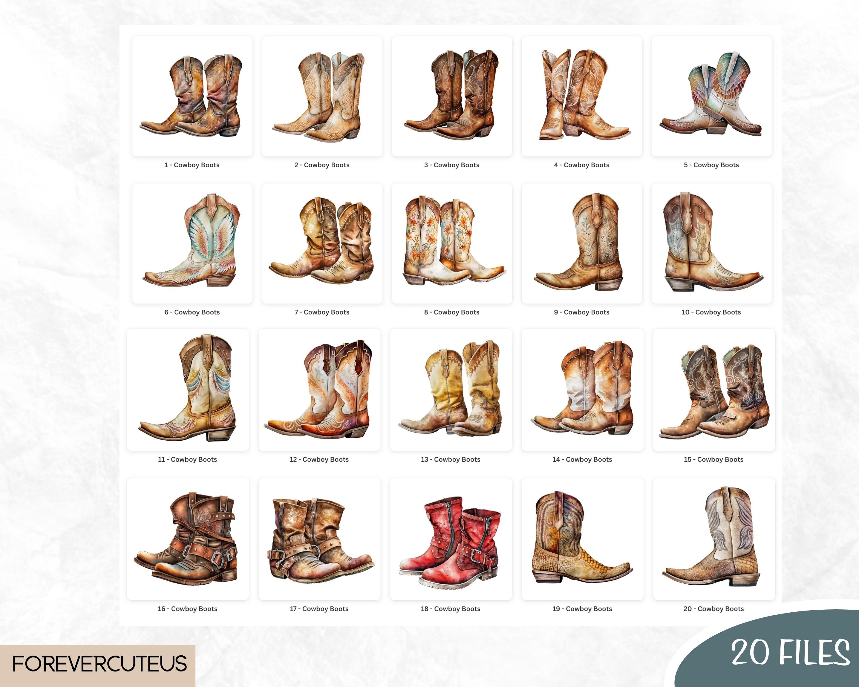 Cowboy Boots Clipart Bundle Western PNG Western Clipart - Etsy