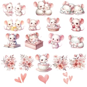 Cute Mouse, Mouse Clipart, Clipart Bundle, Mouse Png, Transparent ...