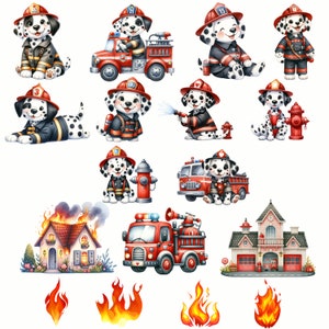 Fire Pup, Firefighter Clipart, Dalmation, Firefighter Png, Clipart ...