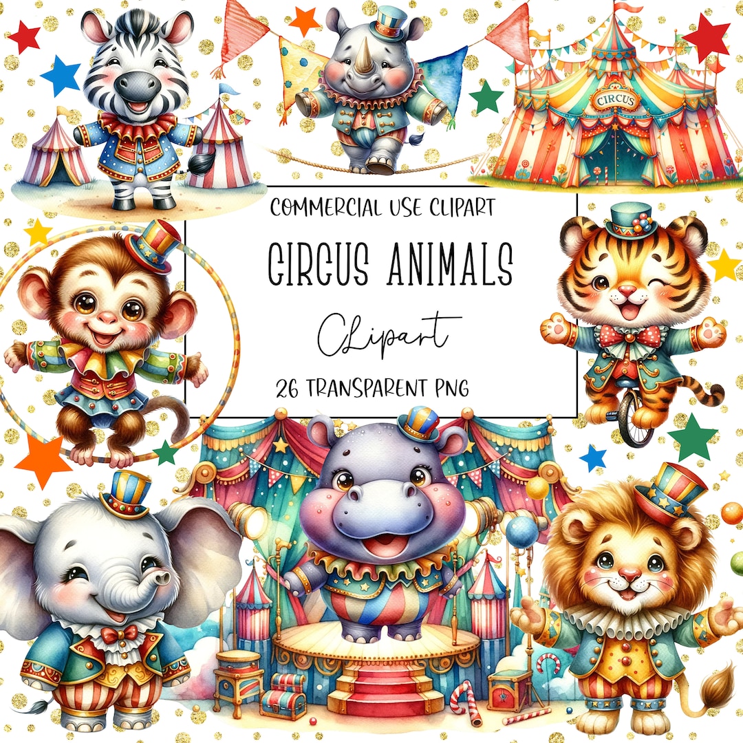 Circus Animals, Circus Clipart, Circus Png, Cute Circus Png, Clipart ...