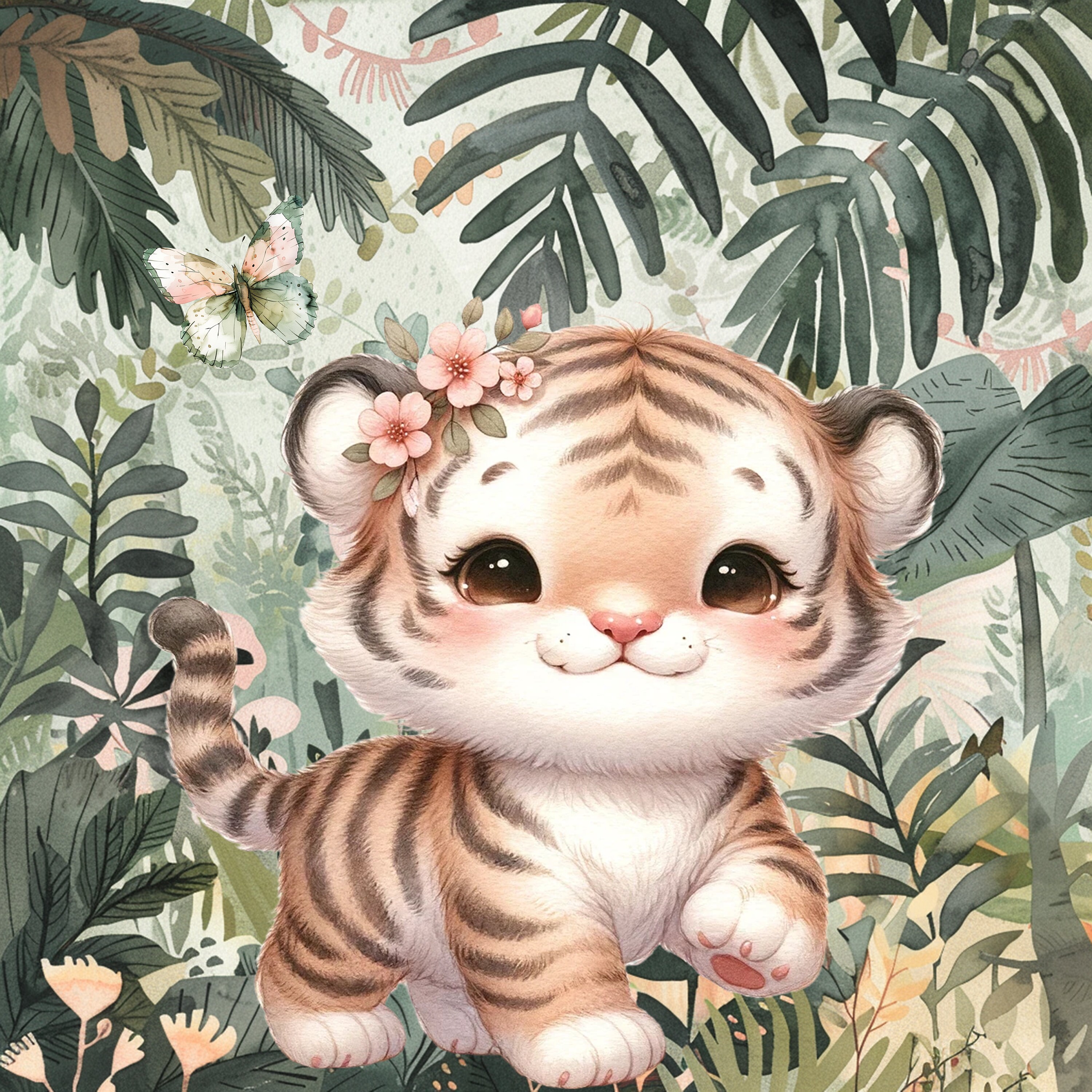 Sweet Tiger, Tiger Clipart, Tiger Png, Tiger Clipart Bundle, Clipart ...