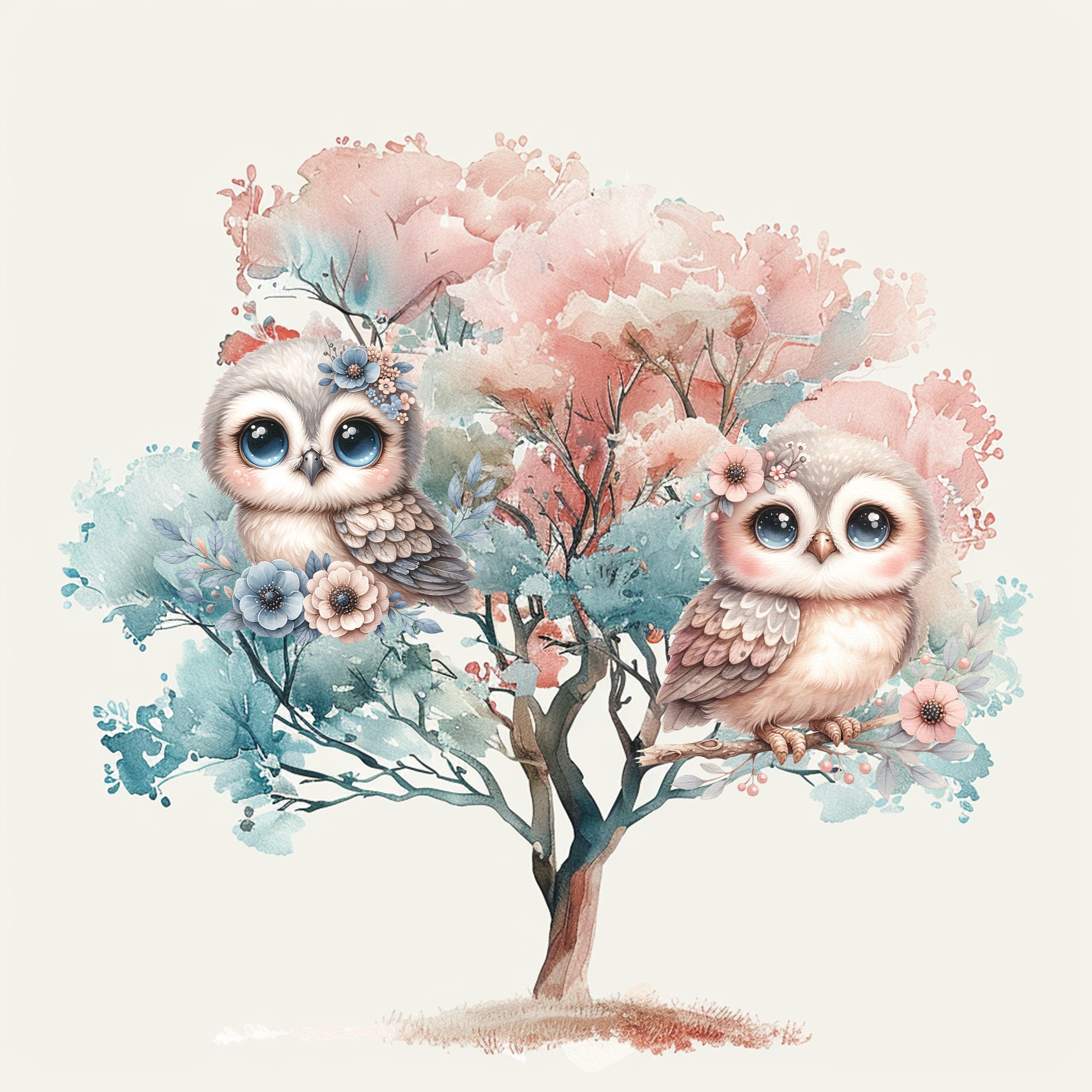 Boho Owls, Owls Clipart, Owl Png, Cute Owl Clipart Bundle, PNG File ...