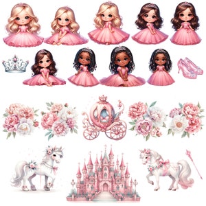 Watercolor Pretty Princess Clipart, Princess Clipart, Watercolor ...