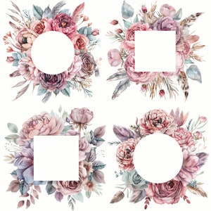 Boho Florals, Floral Clipart, Floral Png, Wedding Floral, Clipart ...