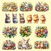 Easter Cuties, Clipart, Bunnies, PNG File, Transparent Background ...