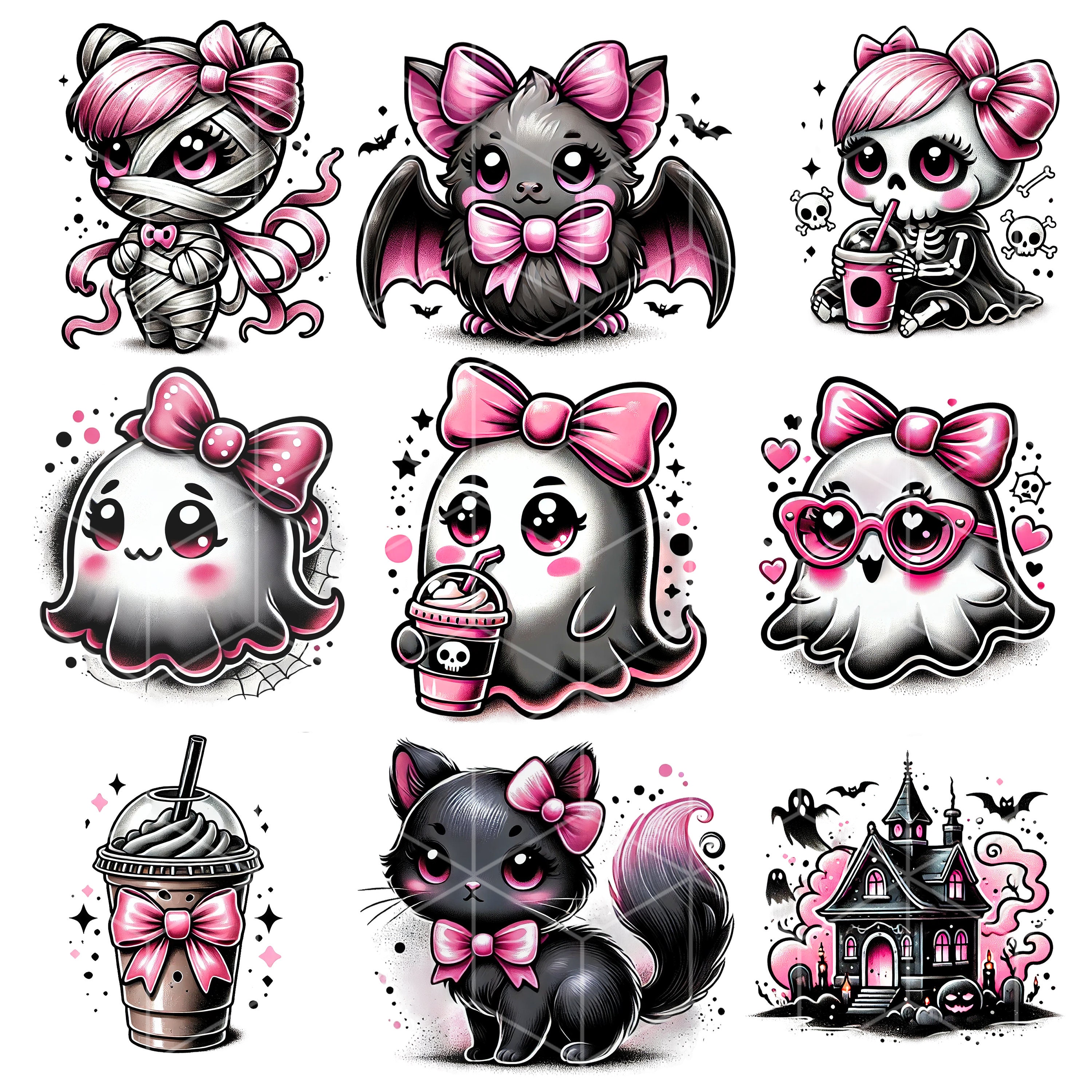 Pink Halloween, Halloween Clipart, Coquette, Png, Cute Halloween ...
