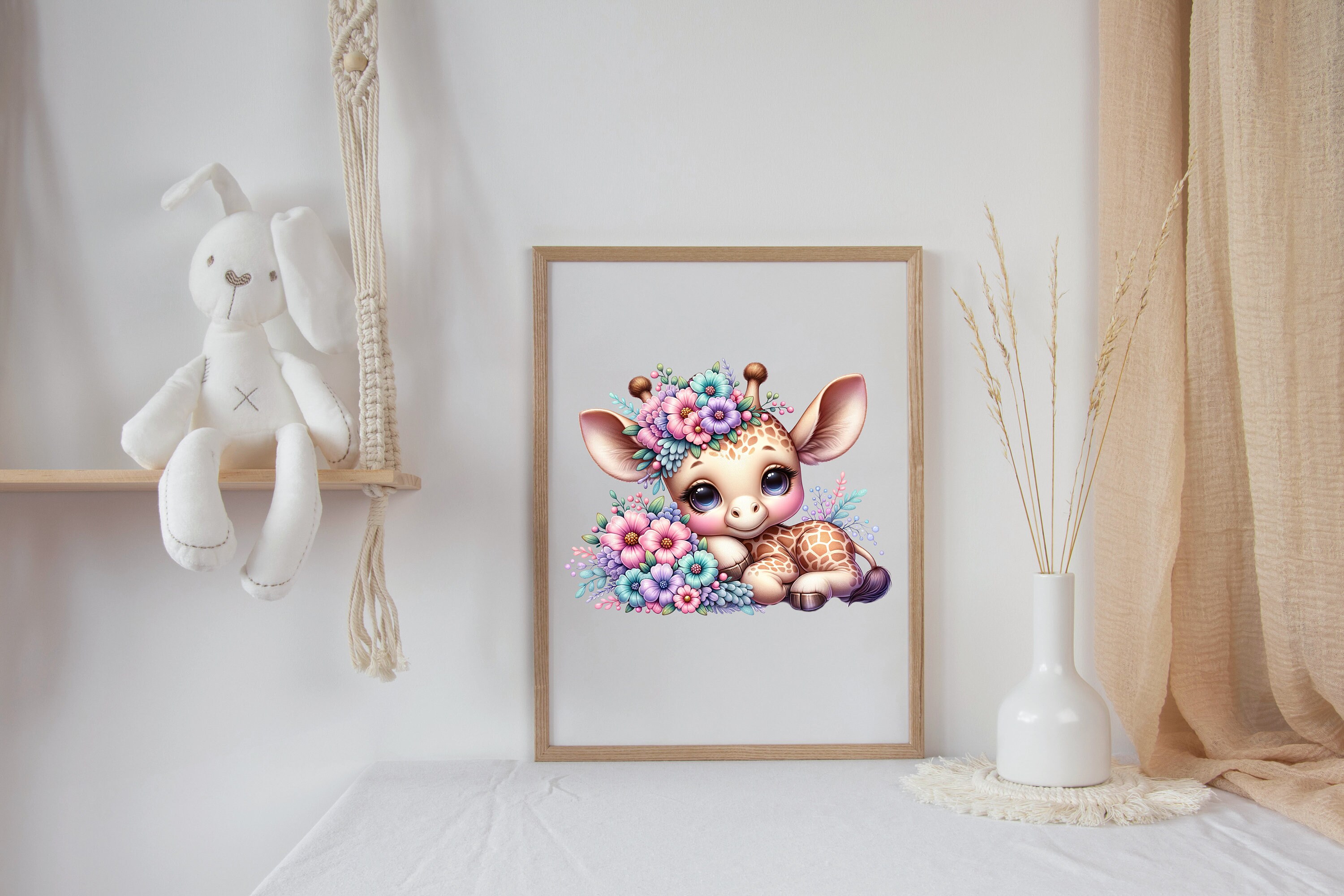 Sweet Giraffe, Giraffe Clipart, Giraffe Png, Clipart Bundle, PNG File ...