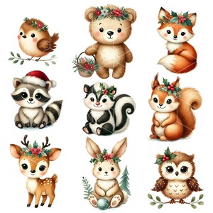 Woodland Christmas, Christmas Clipart, Christmas Png, Watercolor ...
