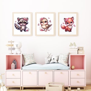 Pink Woodland Clipart, Watercolor Clipart, Woodland Png, Woodland ...