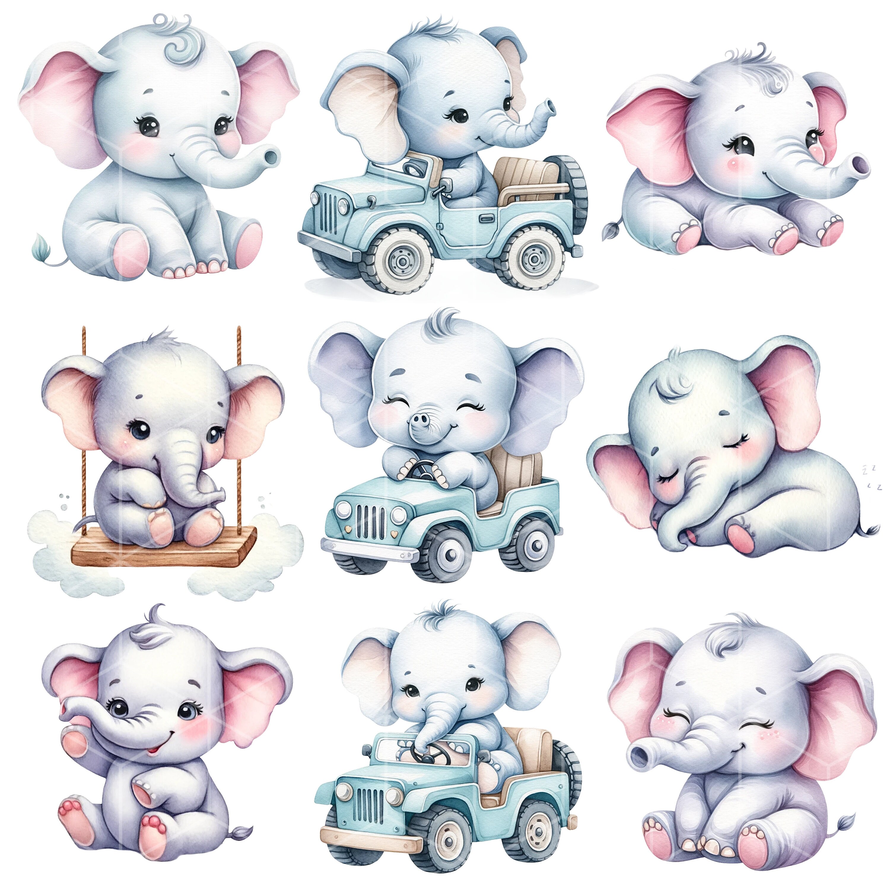 Elephant Safari, Safari Clipart, Safari PNG, Nursery Clipart, Clipart ...