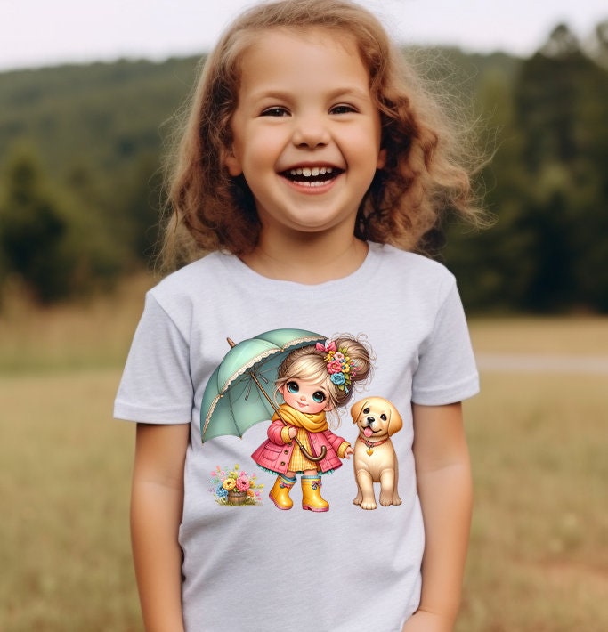 Cute Girl in Spring, Spring Clipart, Cute Spring Png, Clipart Bundle ...