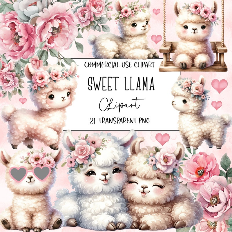 Llama Watercolor - Etsy