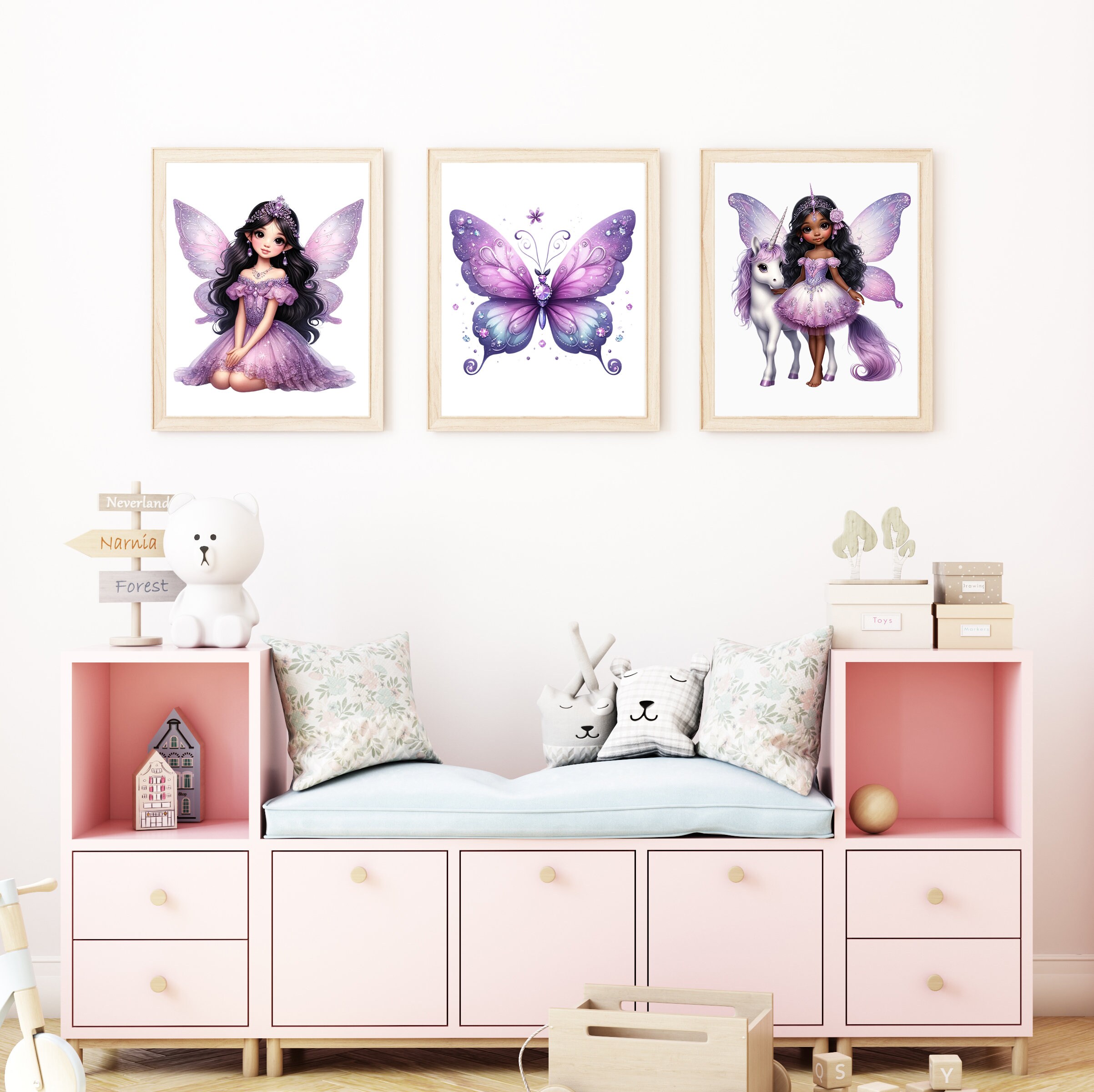 Purple Fairy Princes, Princess Clipart, Watercolor Clipart, PNG File ...