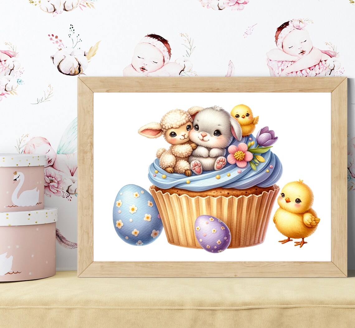 Easter Cupcakes, Easter Clipart, Cute Easter Png, Clipart Bundle, PNG ...