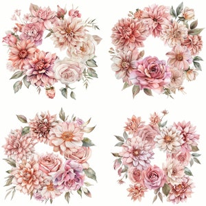 Pink and Blush Florals, Floral Clipart, Floral Png, Wedding Floral ...