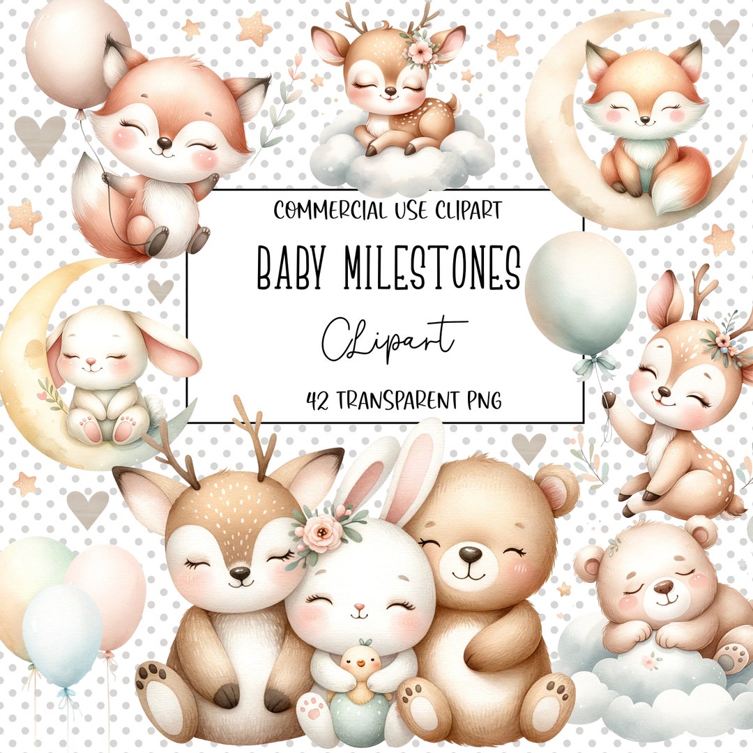 Baby Milestones, Baby Clipart, Baby Shower Clipart, Baby Png, Clipart ...