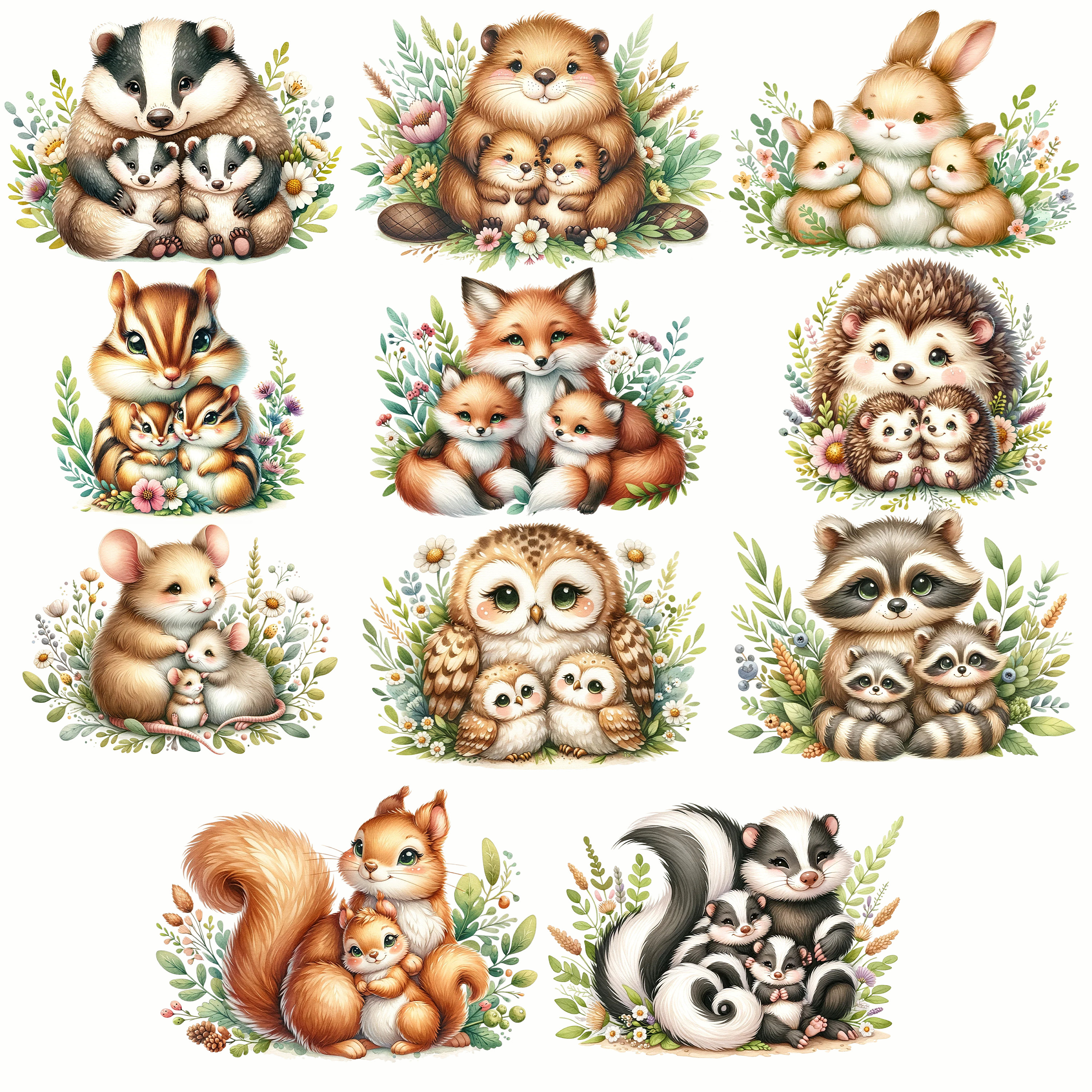 Forest Babies & Mamas, Forest Animals, Woodland, Woodland Png, Clipart ...
