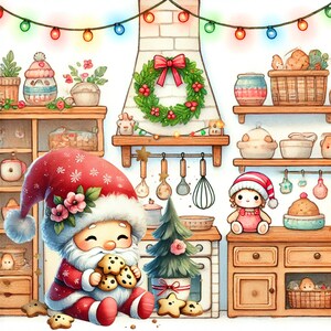Christmas Gnomes Baking, Christmas Clipart, Christmas Png, Watercolor ...