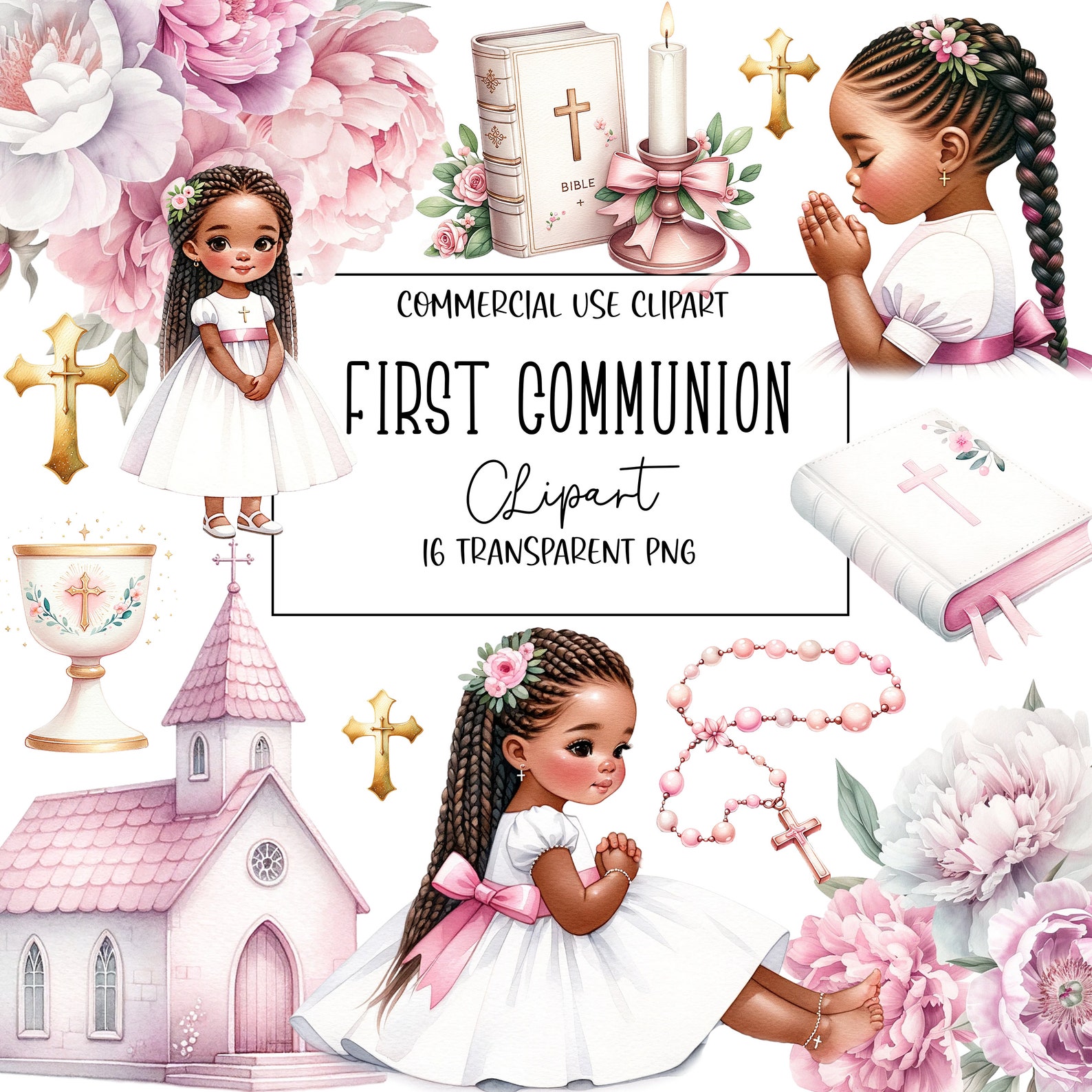 First Communion, Christian, Communion Clipart, African American Girl ...