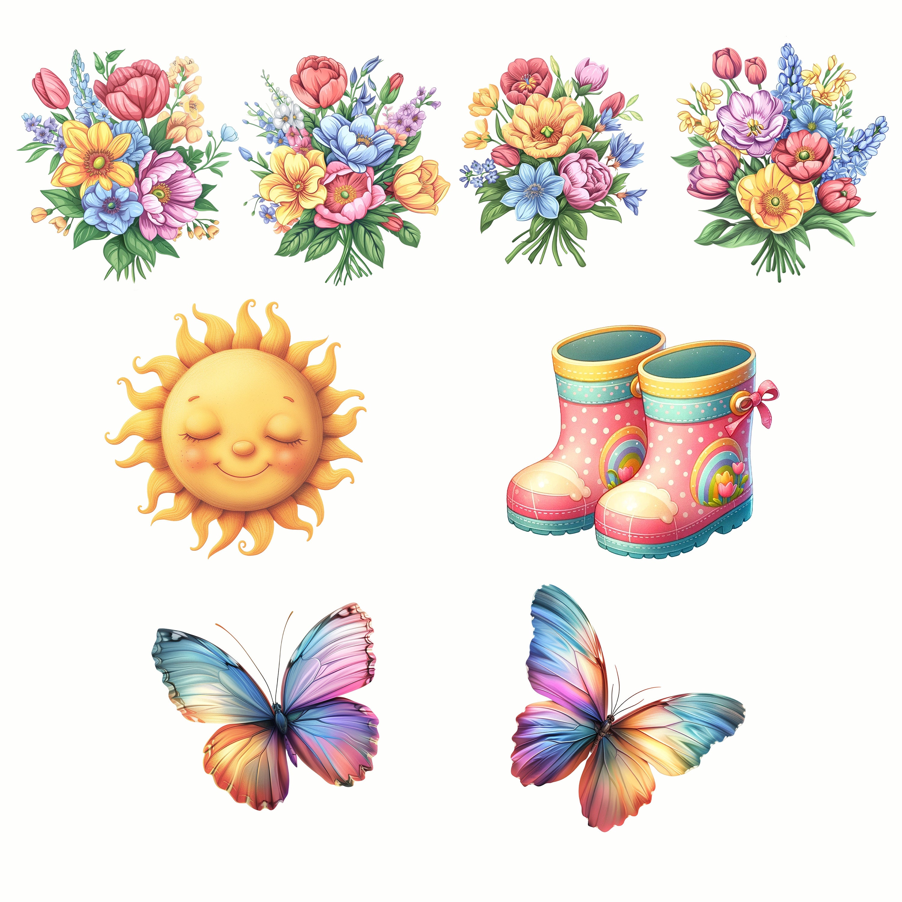 Cute Girl in Spring, Spring Clipart, Cute Spring Png, Clipart Bundle ...