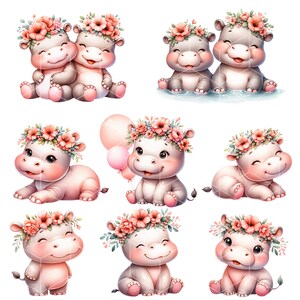 Happy Hippos, Hippopotamus, Hippo Clipart, Hippo PNG, Baby Clipart ...