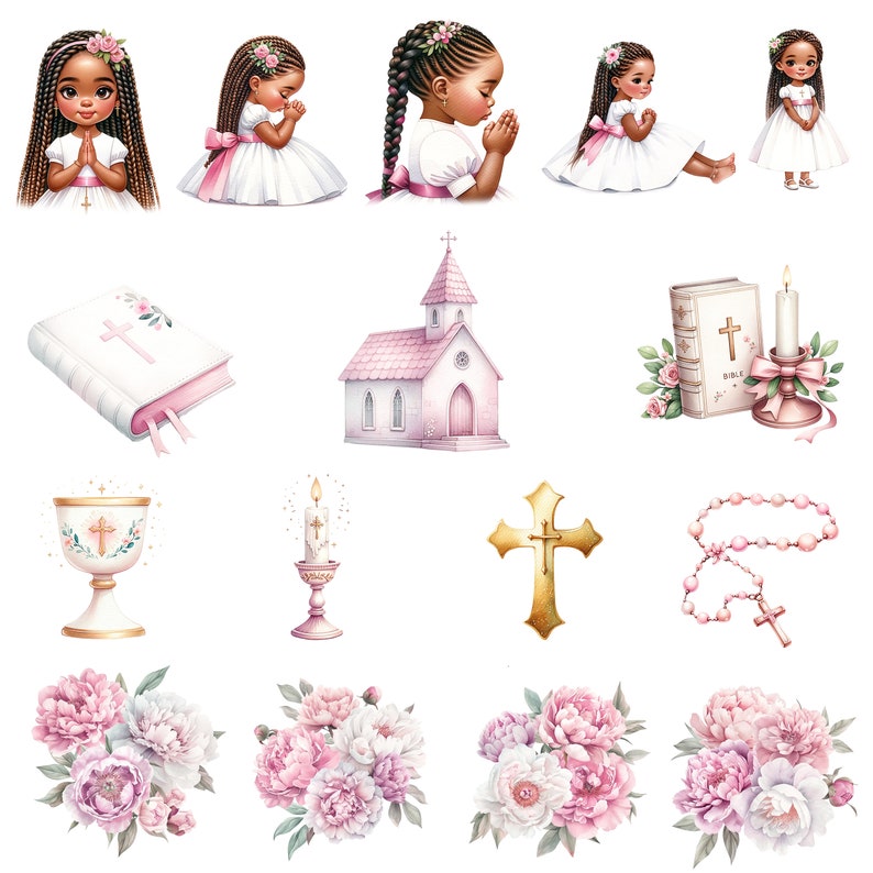 First Communion, Christian, Communion Clipart, African American Girl ...