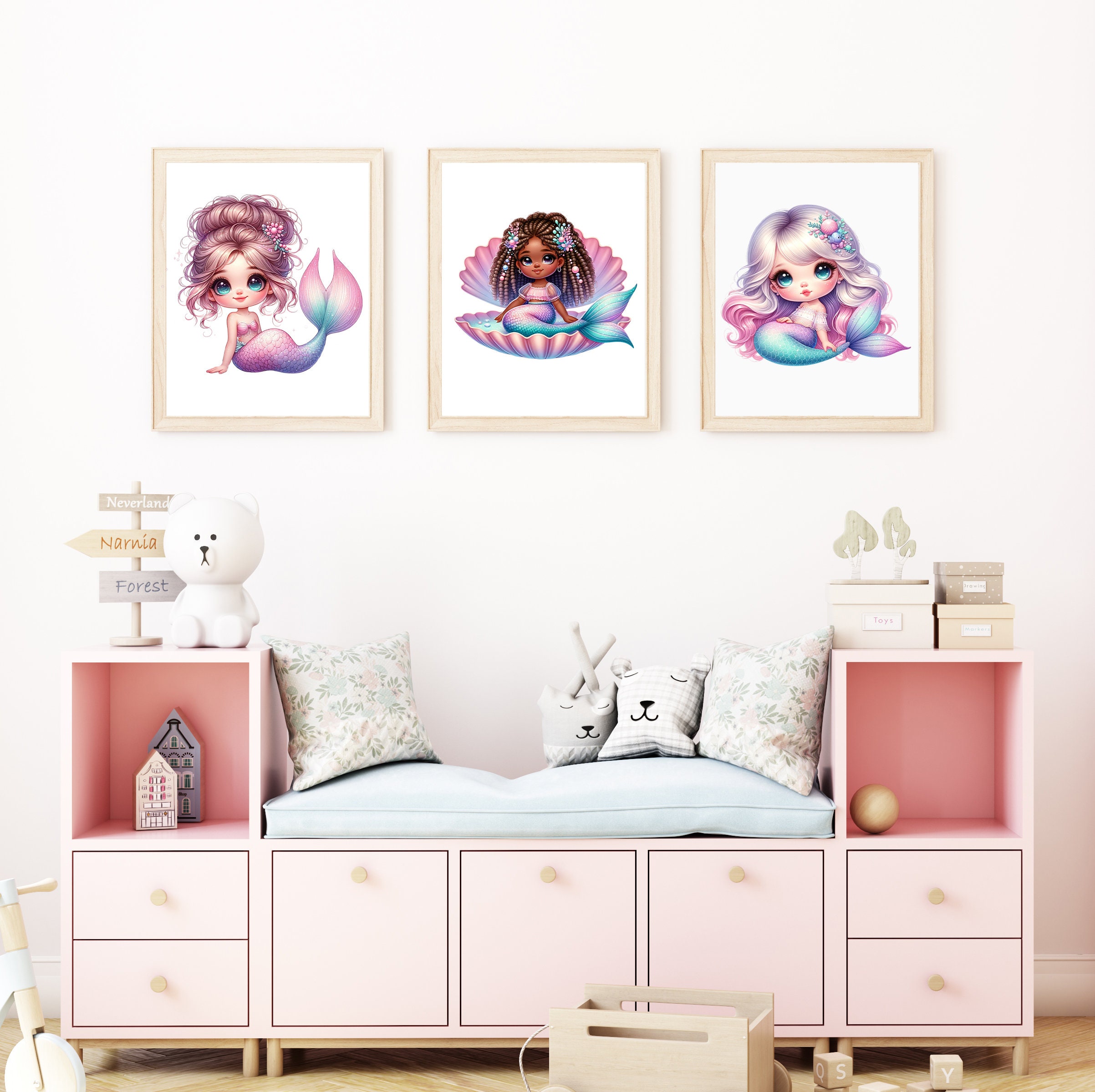 Pastel Mermaids, Mermaid Clipart, Mermaid Png, Watercolor Clipart ...