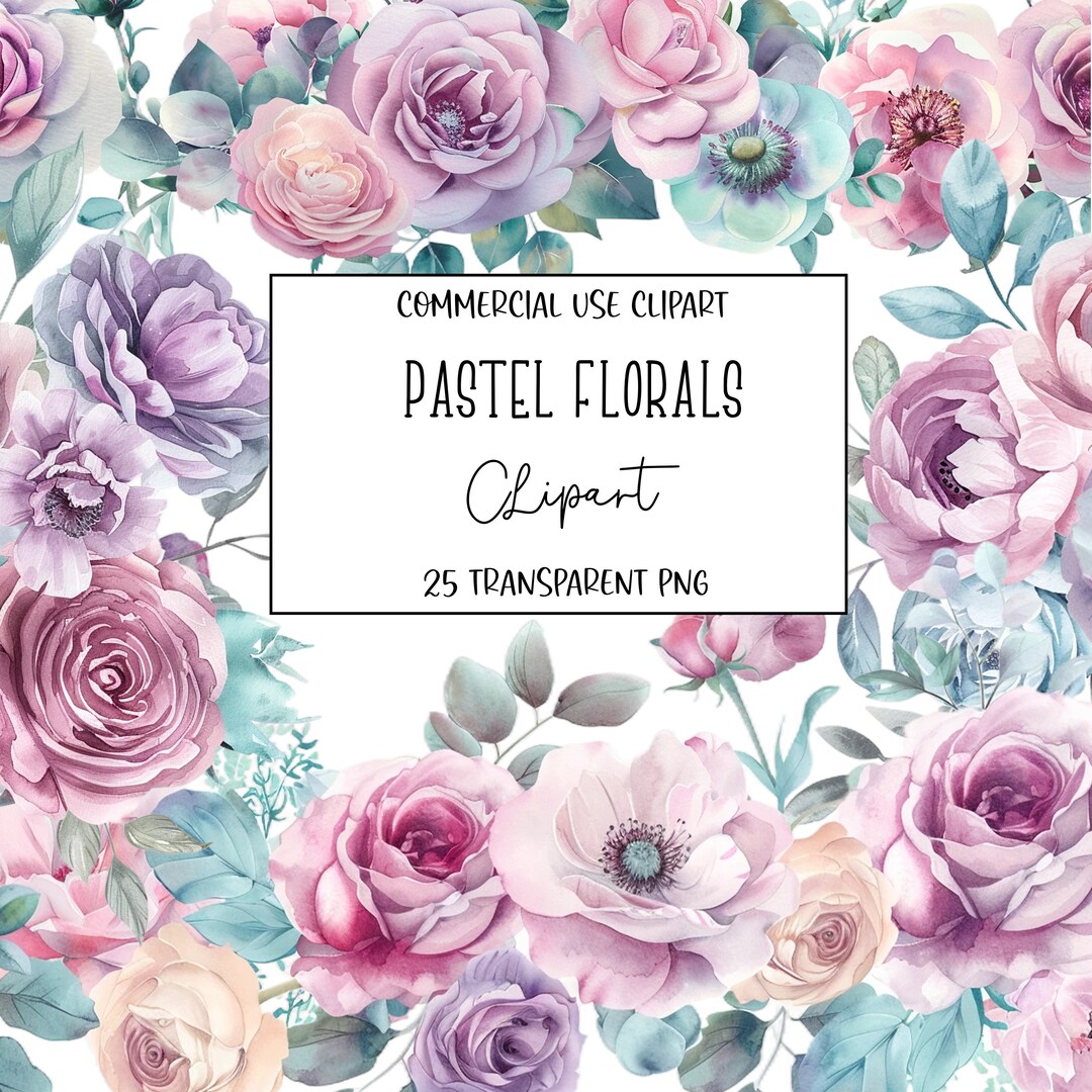 Pastel Florals, Floral Clipart, Floral Png, Wedding Florals, Clipart ...