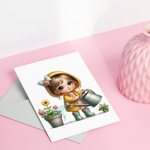 Cute Girl in Spring, Spring Clipart, Cute Spring Png, Clipart Bundle ...