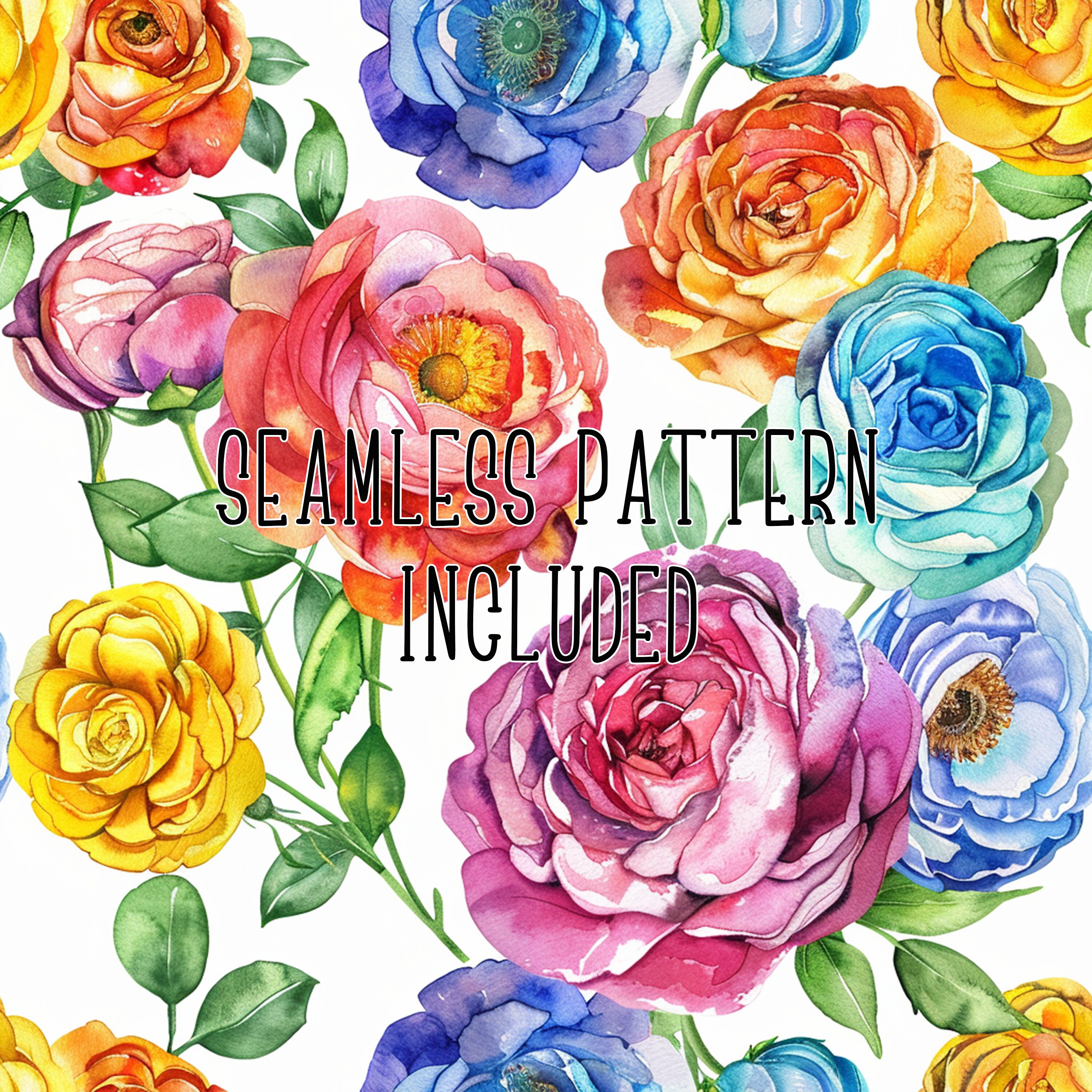 Rainbow Flowers, Floral Clipart, Floral Png, Colorful Flowers, Wedding ...