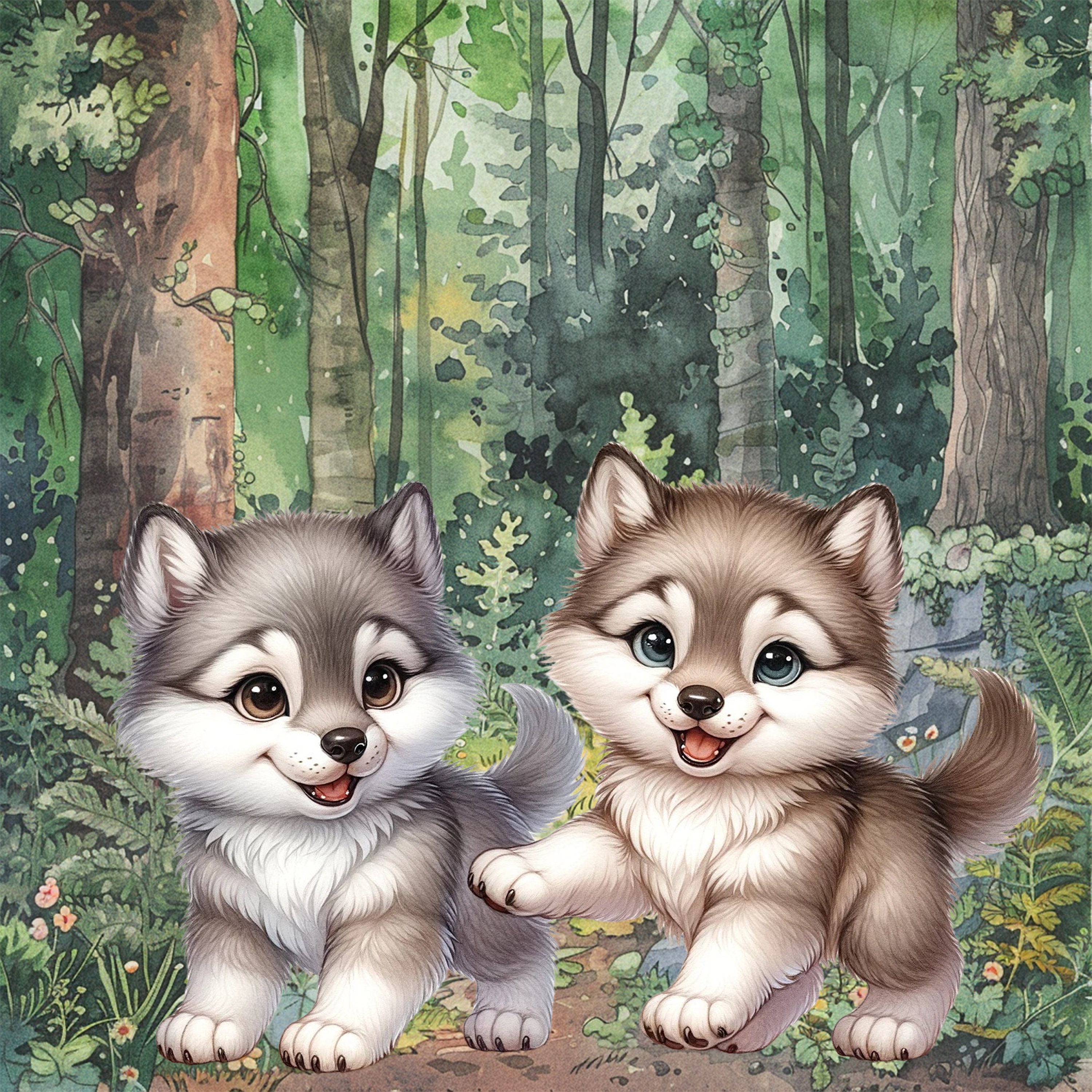 Baby Wolf, Wolf Clipart, Wolf Png, Nursery Clipart, Clipart Bundle ...